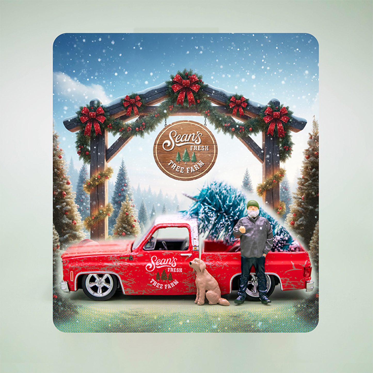 M2 Holiday Diorama Auto-Figs Sean’s Fresh Tree Farm 1977 Chevrolet Sil ...